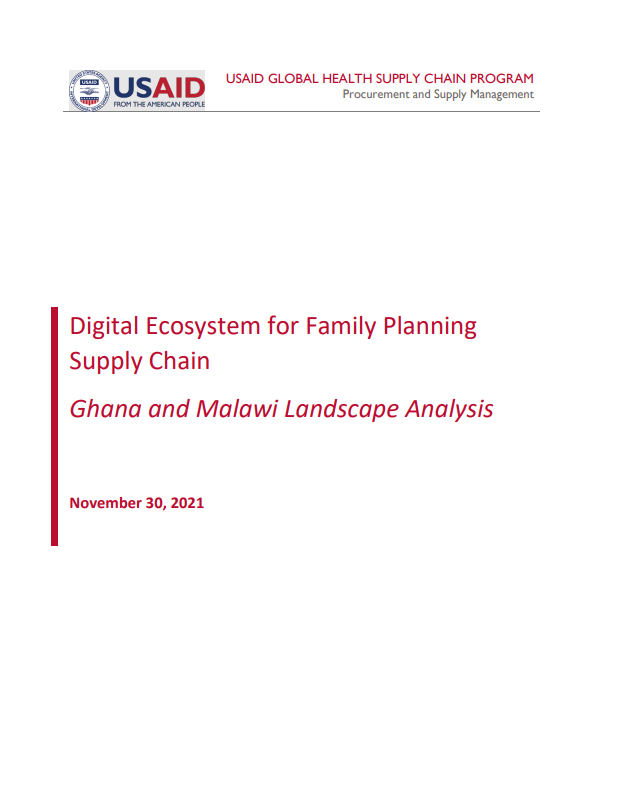 Digital Ecosystem for Family Planning Supply Chain | USAID Global ...